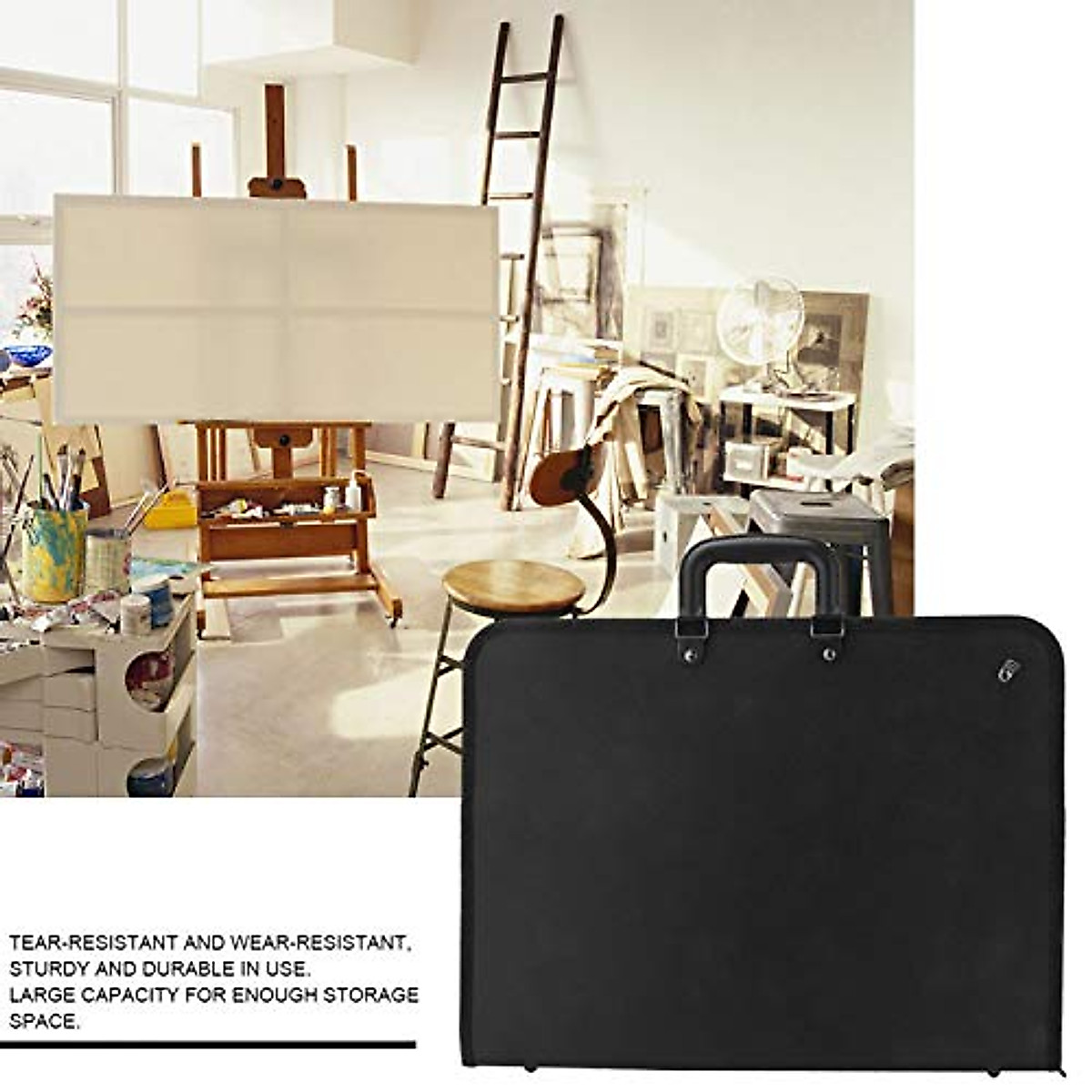 Painting Board Bag, A3 Drawing Sketch Board Storage Bag PVC Portable Painting Plate Bag Light Weight Art Portfolio Bag for Artist Student Art Work Portfolio