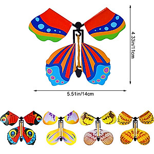 Outee 10 Packs Flying Butterfly Card Surprise Wind Up Butterfly in The Book Rubber Band Powered Gift Butterfly Fairy Flying Toy Great Xmas Gifts Surprise Gift Teacher Appreciation Gift