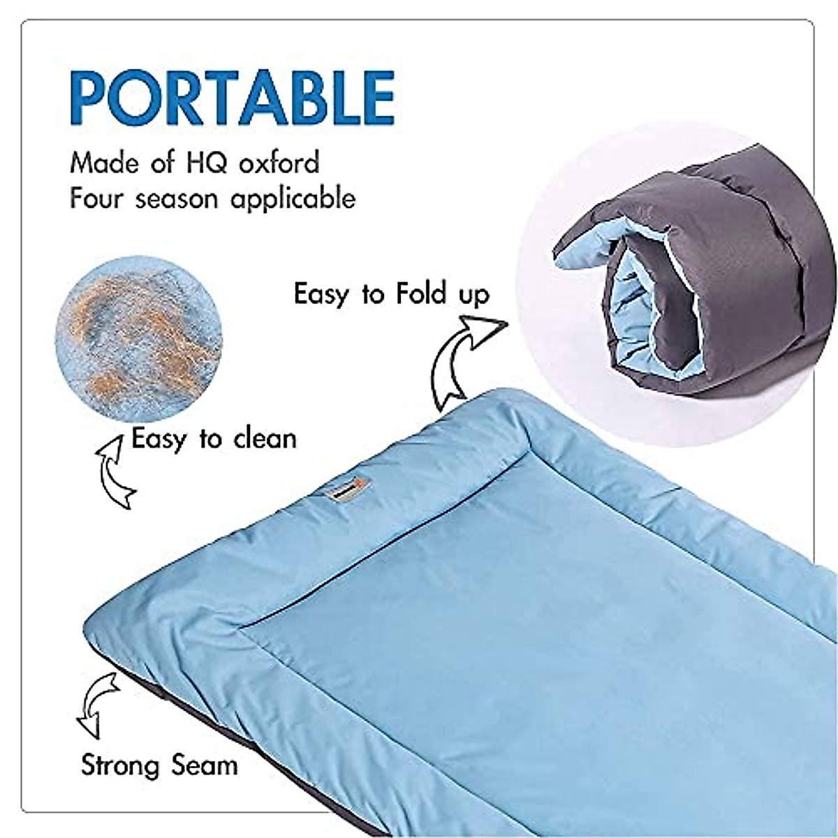 CHEERHUNTING Outdoor Dog Bed Pet Bed 40”X32”, Waterproof, Washable, Water-Resist, Large, Durable, Portable Camping Travel Pet Mat