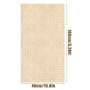 Cane Rattan Webbing Roll, 3.28ft x 15.8inch Woven Open Rattan Mesh Natural Rattan Webbing for Caning Projects Star Anise Wide Rattan for DIY Crafts Cabinet Chair Furniture