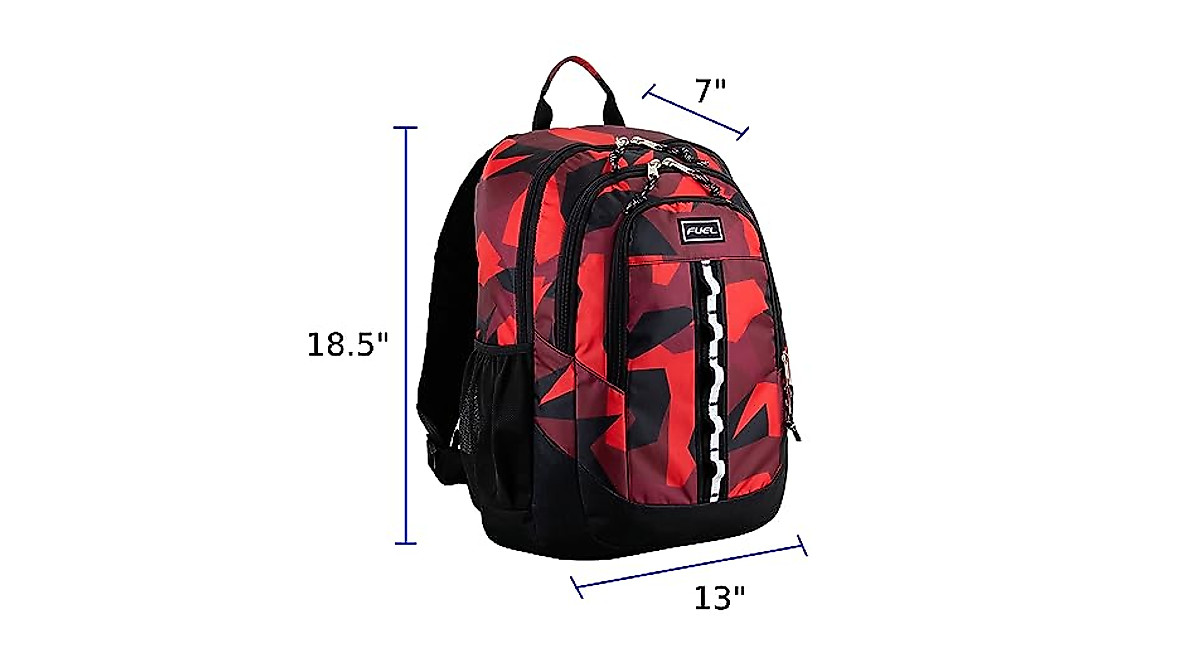 FUEL Large Multipocket Backpack - Red Camouflage