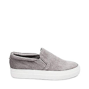 Steve Madden Women's Gills Sneaker, Grey Suede, 7.5 Wide