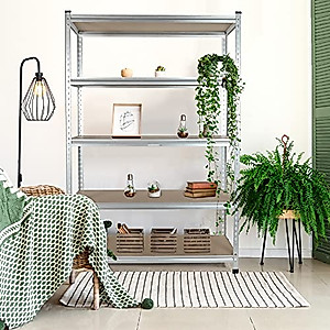 WORKPRO 5-Tier Storage Shelving Unit, 48”W x 24”D x 72”H, Adjustable Storage Rack Heavy Duty Aluminum Alloy Shelf, 2750 lbs Load Capacity (Total), for Garage, Kitchen, Bathroom, Warehouse, W082061