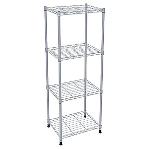 YisanCrafts Storage Shelf Metal Storage Rack Wire Shelving Unit Storage Shelves Metal 4 Tier Fixed Layer Spacing 528Lbs Capacity 17" L x 13" W x 47" H for Pantry Closet Kitchen Laundry Grey