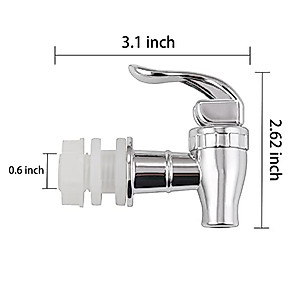 Walkinginrain Replacement Spigot for Beverage Dispenser,Push Style Spigots,Water Dispenser Replacement Spout Silver 2 Pack