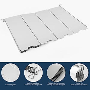 SOLEADER Tall Stove Windscreen-Gas Burner Windshield- Utralight Compact Folding 10 Plates for Camp Backpacking Hiking