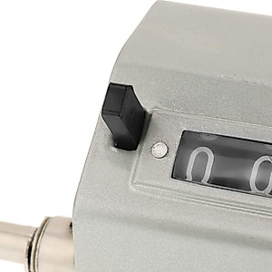 Length Counter, 1 Pack 5 Digits 0-9999.9 Mechanical Length Counter Max Speed 350RPM Grey Reset with Rolling Wheel for Record of Weaving, Plastic Film, Leather, etc
