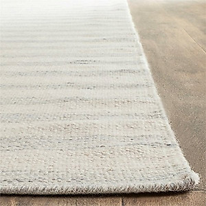 SAFAVIEH Dhurries Collection 2'6" x 10' Light Blue/Ivory DHU575G Handmade Flatweave Premium Wool Runner Rug