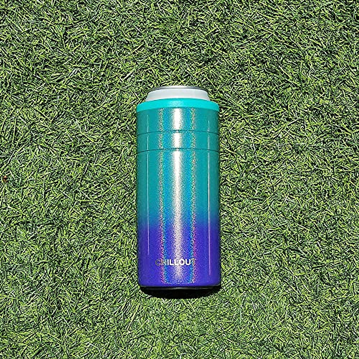 CHILLOUT LIFE Skinny Can Cooler for Slim Beer & Hard Seltzer | 12oz Stainless Steel Tall Triple Insulated Can Drink Holder - 1 Pack