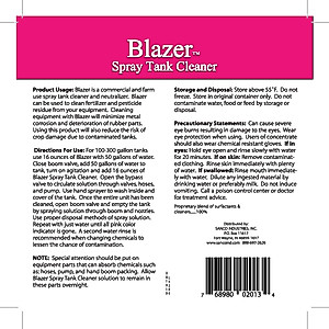 Liquid Harvest Blazer Spray Tank Cleaner, Gallon (128oz), for Cleaning All Chemical Solution Residue - Spray Tank Cleaner for Gardening and Lawn