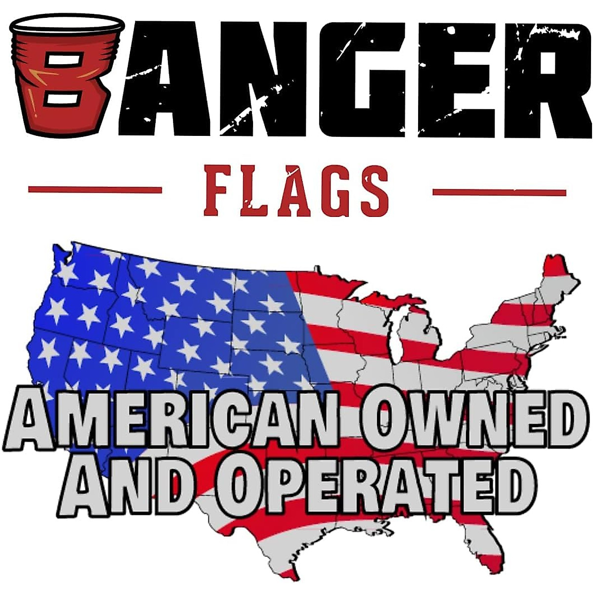 Banger - Melanie Martinez Pink American USA Flag Cry Baby Crybabies Pop Artist Motivational Inspirational Office Gym Wall Dorm Decor Design on a 3X5 Feet Flag with 4 Grommets for Easy Wall Hanging. Authentic BANGER FLAG