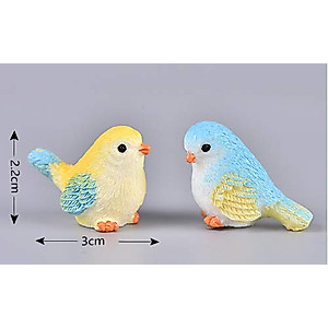 HoneyToys 8pcs Resin Mini Birds, Miniature Figurines, Fairy Garden Accessories, Fairy Garden Supplies, Fairy Garden Animals for Fairy Garden, Plant Pots, Bonsai Craft Decor