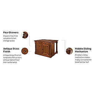 Aspen Rustic Cherry Kitchen Island by Home Styles