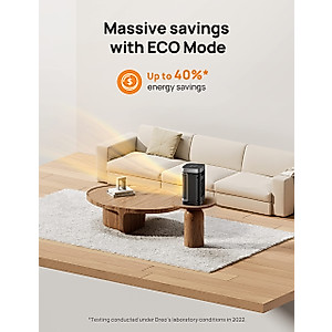 Dreo Space Heaters for Indoor Use, Atom One Portable Heater with 70°Oscillation, 1500W PTC Electric Heater with Thermostat, Fast Safety Heat, Remote, 1-12h Timer, Upgraded Small Heater for Office Home