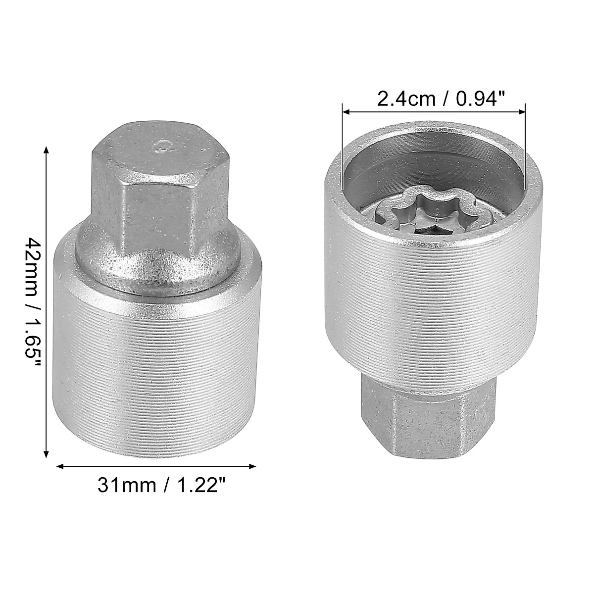 X AUTOHAUX Q Vehicle Wheel Lock Anti Theft Lug Nut Screw Removal Socket Key Wheel Lock Key for Audi A4L A5 A6L Q2L Q3 Q5 Q7 A8