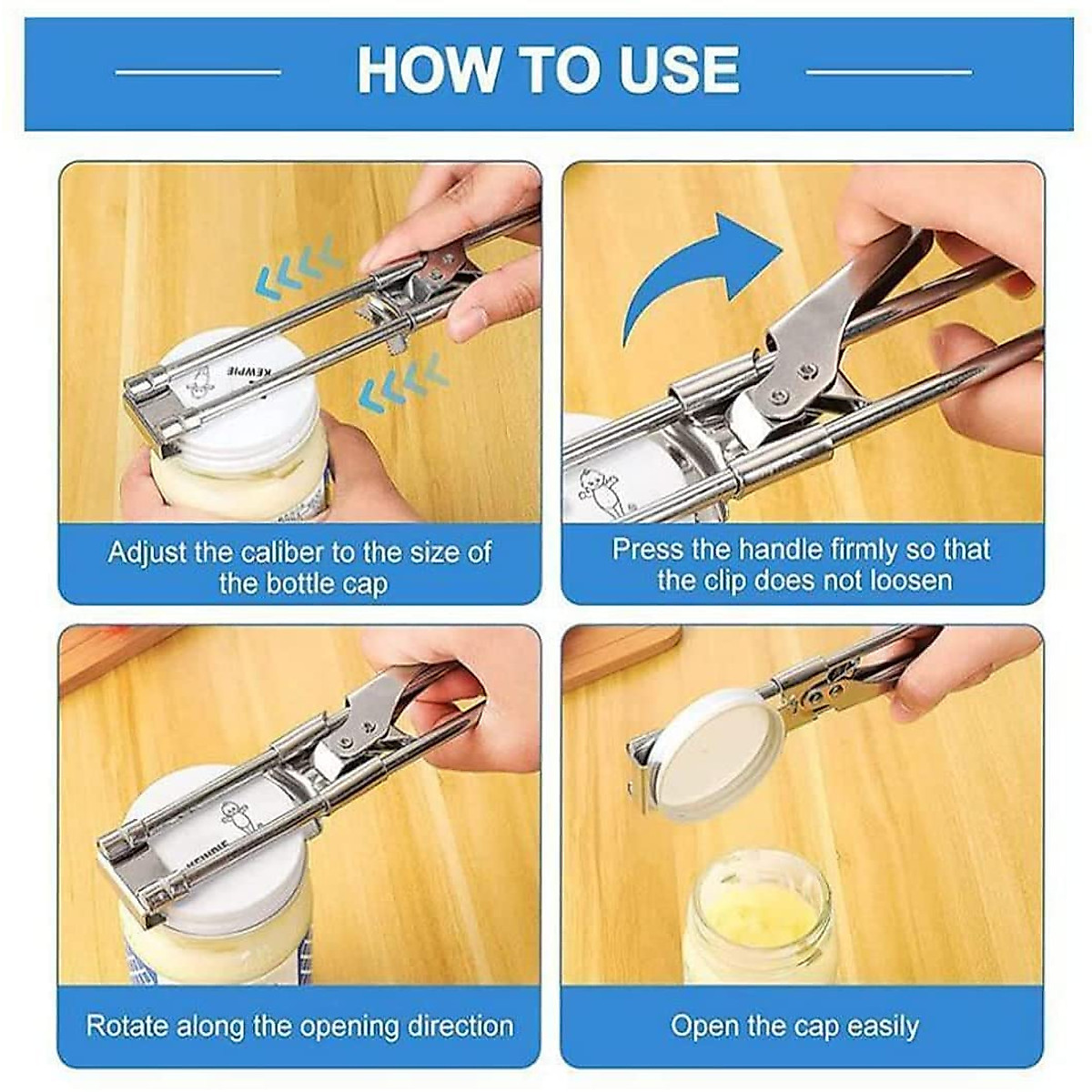 (2pcs) Master Opener Adjustable Jar & Bottle Opener, Adjustable Multifunctional Stainless Steel Can Opener Jar Lid Gripper, Manual Jar Bottle Opener Kitchen Accessories