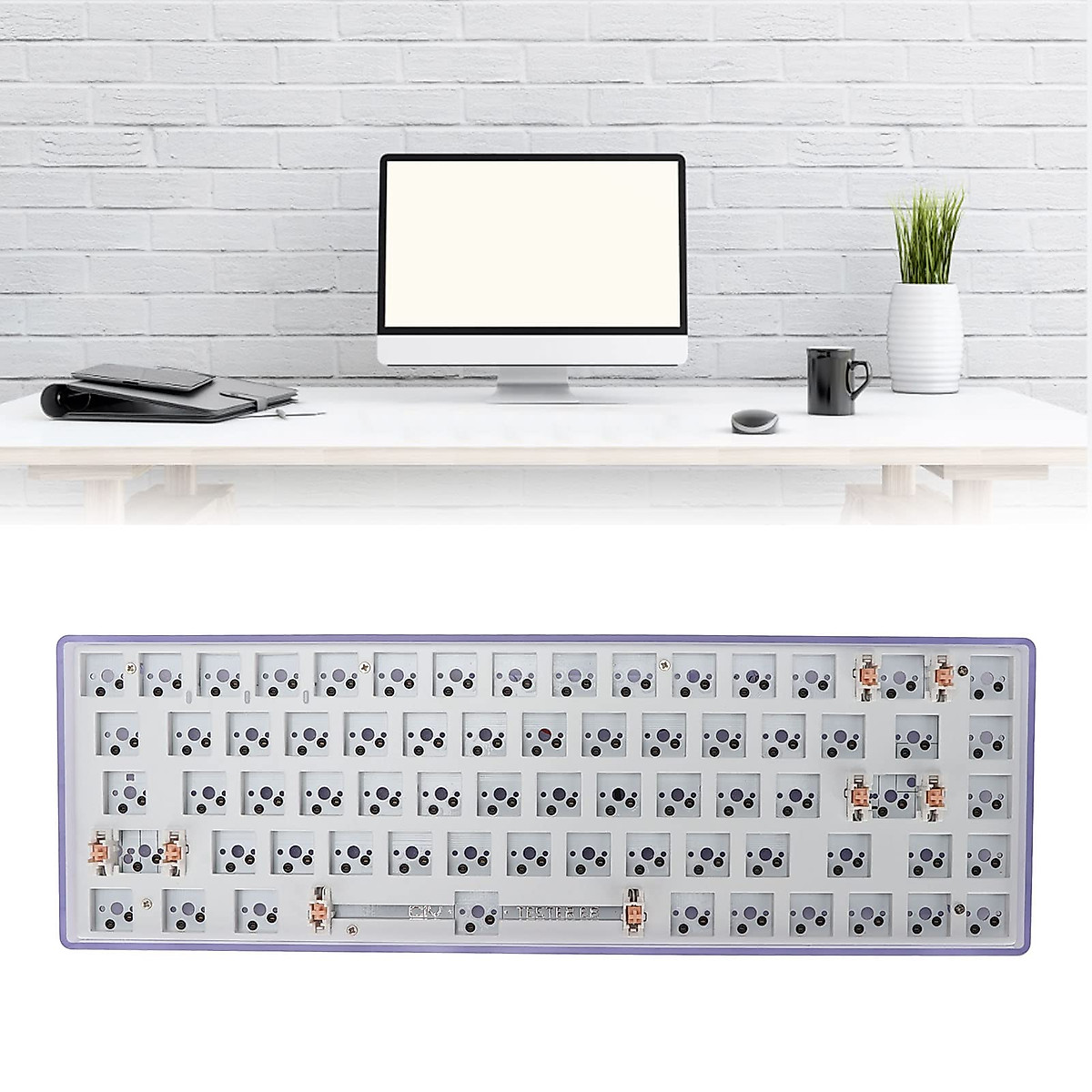 VBESTLIFE 68 Keys Modular Mechanical Keyboard, Wired Gaming Keyboard DIY Kit, 65% Layout, Switch Hot Swap, with Bottom Cotton, Custom Gaming Keyboard()