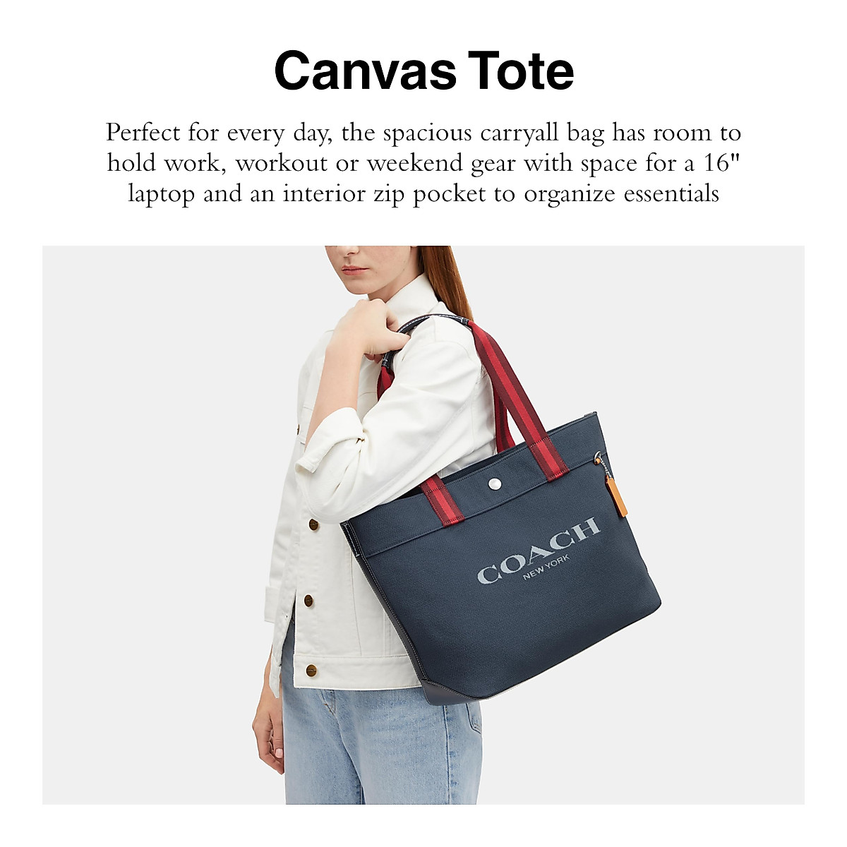 COACH Canvas Tote, Denim Multi