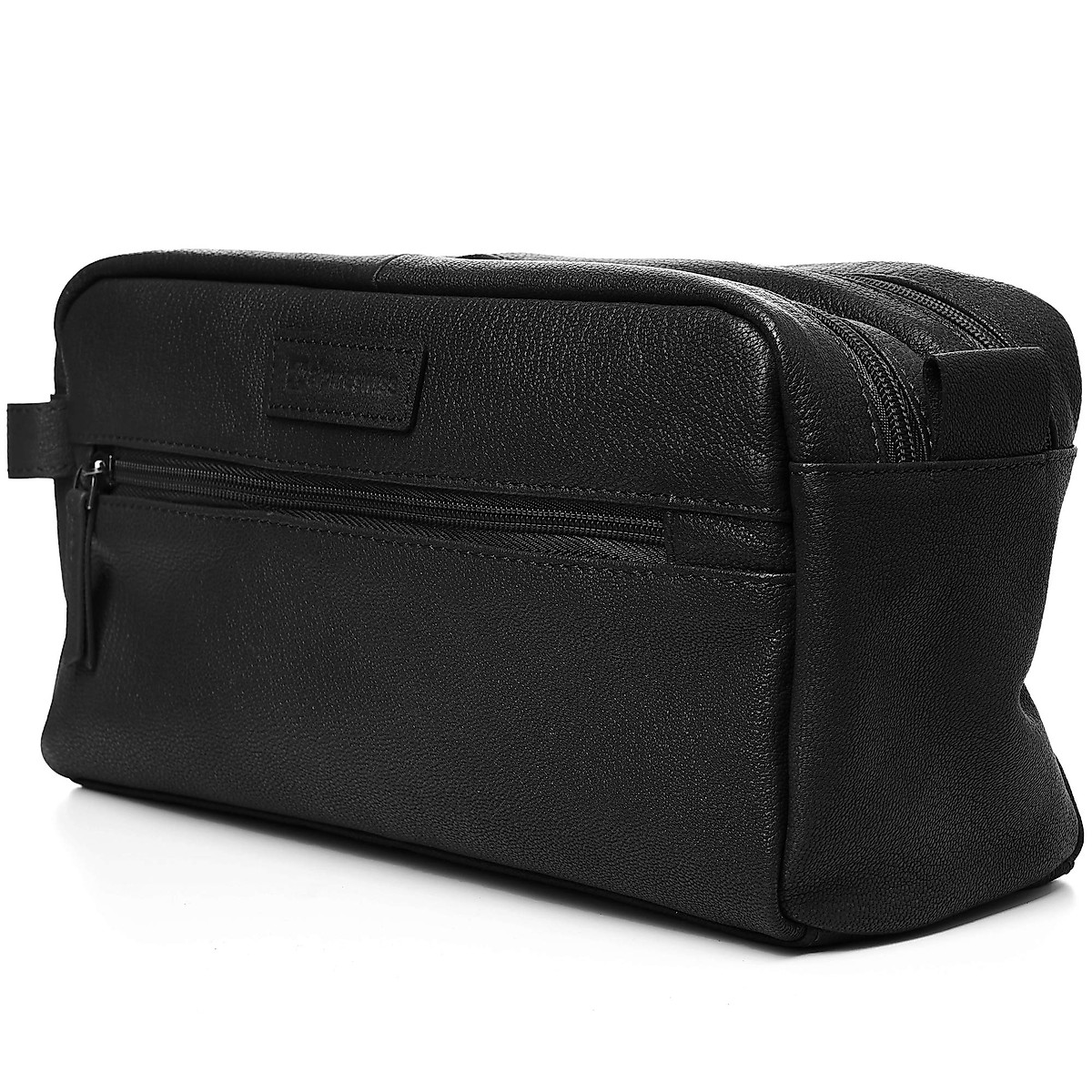 Alpine Swiss Sedona Toiletry Bag Genuine Leather Shaving Kit Dopp Kit Travel Case Black