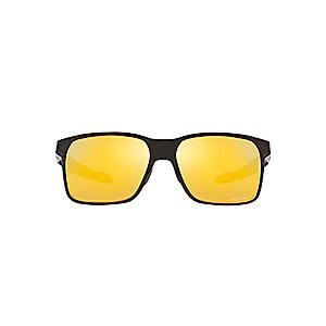Oakley Men's OO9460 Portal X Rectangular Sunglasses, Polished Black/Prizm 24K Polarized, 59 mm
