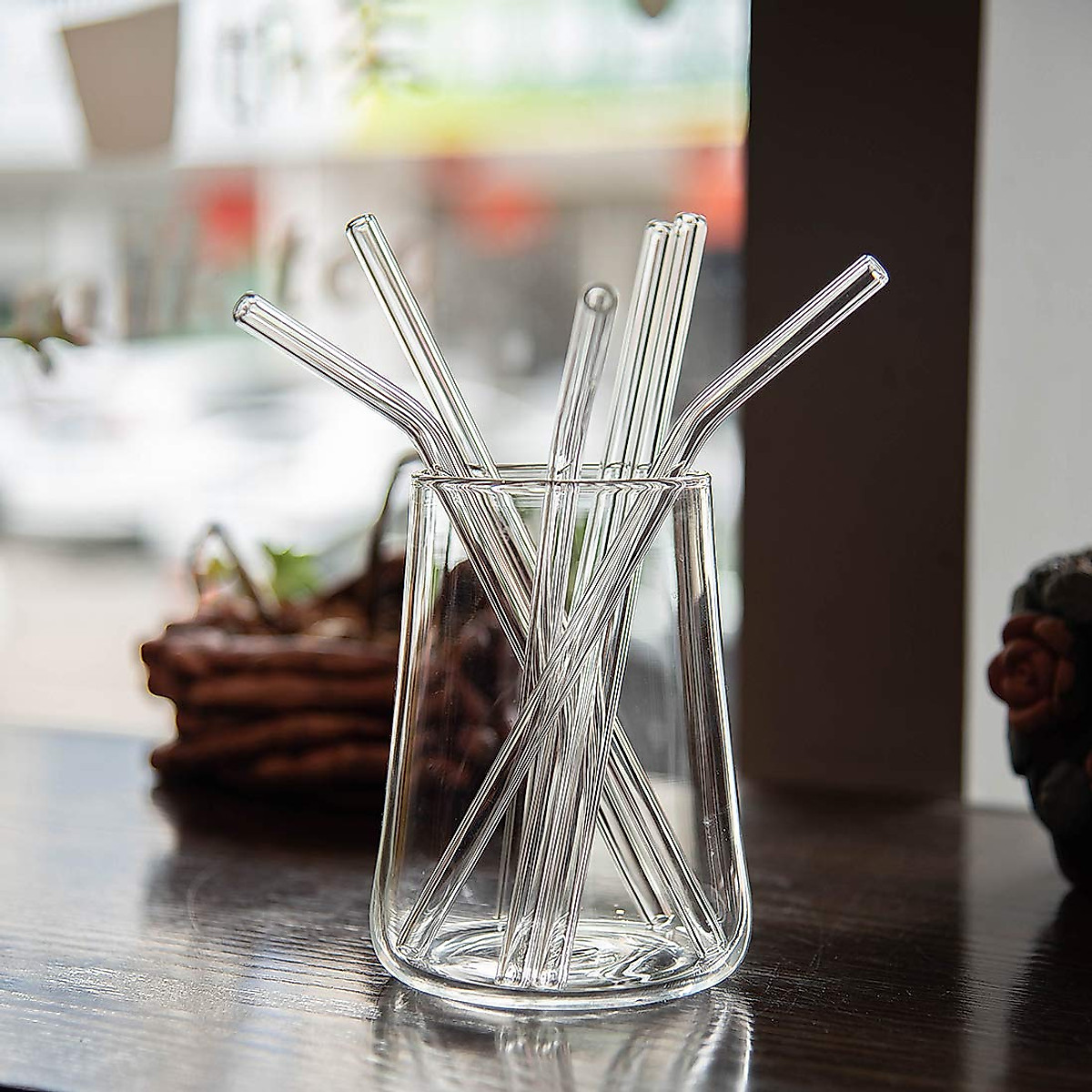 C&Z Glass Straws Reusable Drink Straws Environment-Friendly Regular Size 8 mm