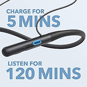 Soundcore Anker Life U2 Bluetooth Neckband Headphones with 24 H Playtime, 10 mm Drivers, Crystal-Clear Calls with CVC 8.0, USB-C Fast Charging, Foldable & Lightweight Build, IPX7 Waterproof