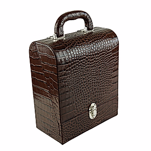 Bello Games Collezioni - Piazza Della Stazione Luxury Poker Set from Italy in a Genuine Leather Croco Printed Case