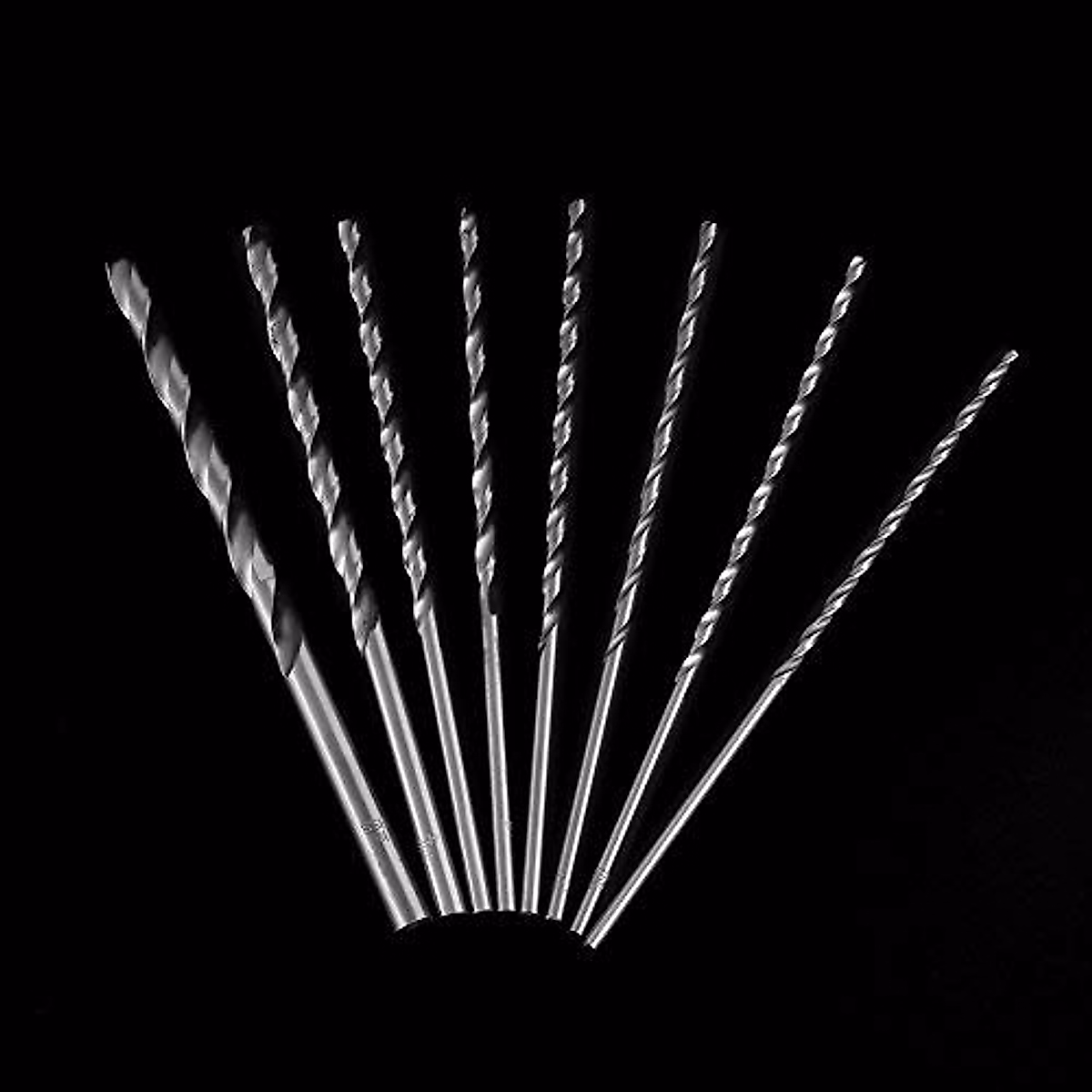 8PCS 200mm Straight Shank Twist Drill Set Lengthened High Speed Steel Twist Drill Set Tool 4-10mm, Used for Wood Plastic and Aluminum