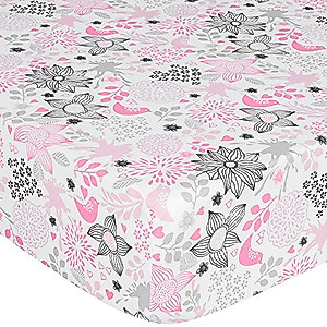KIDDOS 3-Piece Baby Crib Bedding Set for Girls| Luxury Microfiber |Baby Crib Bedding Sets Include Comforter, Crib Sheet and Bed Skirt |Pink Dream
