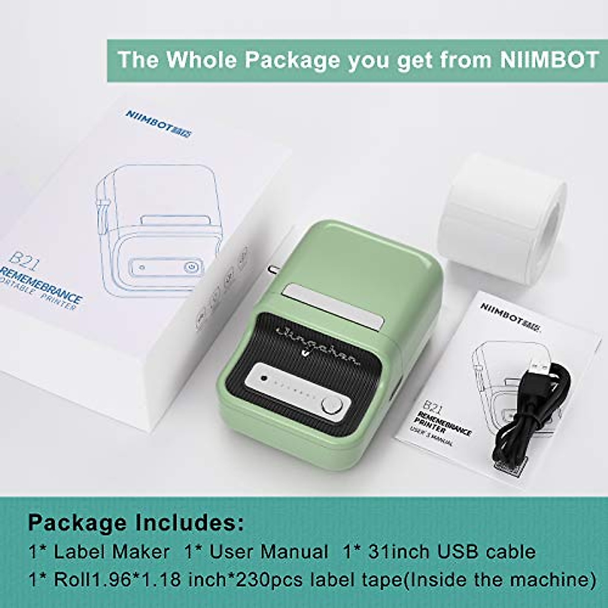 NIIMBOT B21 Thermal Label Printer for Home & Business