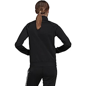 adidas Women's Essentials Warm-Up Slim 3-Stripes Track Top, Black, X-Large