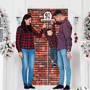 Brick Wall Backdrop,Platform 9 and 3/4 King's Cross, Photo Booth Props Brick Wall Background, Suitable for Outdoor and Indoor use, Fan Love, Birthday Gifts, Party Supplies.