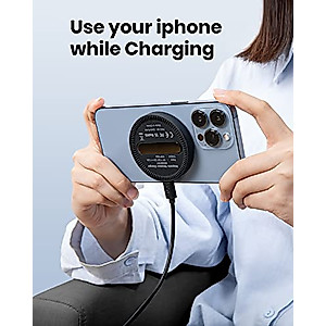 Magnetic Wireless Charger for iPhone - MGG Mag-Safe Charger for iPhone 14/14 pro/14 plus/14 pro max/13 pro max/12 pro max, Magnet Charger Pad for AirPods 3/2/Pro with Kickstand, Mag Charger, Black