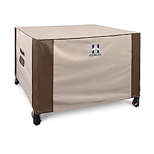 HAMLER Patio Furniture Covers, Rectangular Patio Heavy Duty Table Cover, 420D Tough Oxford Cloth Waterproof Outdoor Dining Table & Chairs General Purpose Furniture Cover 56" L x 56" W x 27.5" H