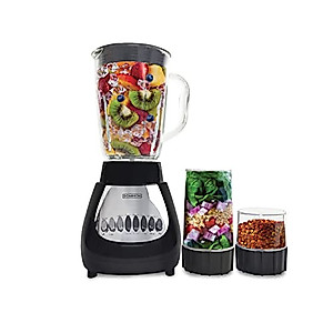 Dominion BlendMax Powerful Countertop Blender for Smoothies and Shakes, Food Chopper for Salsa and Vegetables , Grinder for Nuts and Herbs, 10 Speeds with Pulse, Sharp Multi-Level Stainless Steel Blade, Black