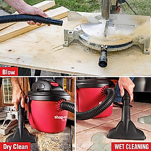 Shop-Vac 2.5 Gallon 2.5 Peak HP Wet/Dry Vacuum, Portable Compact Shop Vacuum with Collapsible Handle Wall Bracket & Multifunctional Attachments for Home, Jobsite. 2036000