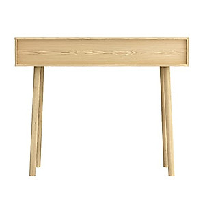 Atlantic Natural Rattan Panels with Storage Loft & Luv Remy Boho Mid-Century Console Entryway Table