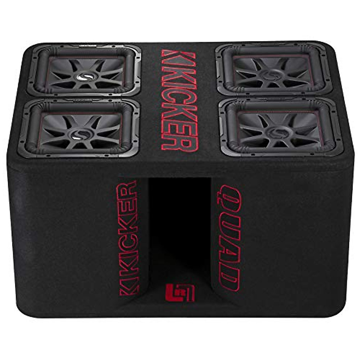 Kicker Bundle Compatible with Universal Vehicle 47QL7R12 12" Quad L7R 4800W Sub Box with HA-A1500.1 Amplifier and HA-AK0 1/0Ga Amp Install Kit