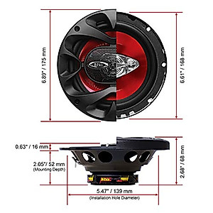 BOSS Audio Systems CH6530 Chaos Series 6.5 Inch Car Stereo Door Speakers - 300 Watts Max, 3 Way, Full Range Audio, Tweeters, Coaxial, Sold in Pairs