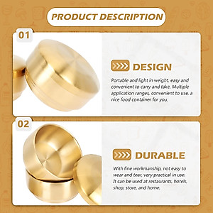 Vaguelly 2pcs Bowl with Lid, 10cm Double Walled Stainless Steel Bowls Korean Rice Bowl Small Soup Bowl, Stackable Metal Serving Bowl for Dips, Snacks, Cereal