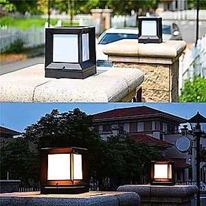 KLFJFD Solar Lights Outdoor,LED Solar Pillar Lamp Modern Simple Metal Aluminum Outdoor Post Light,Villa Park Home Garden Decoration