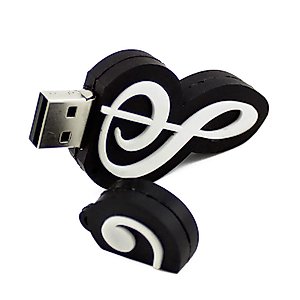 CHUYI Novelty and Cute Music Note Shape Design 32GB USB 2.0 Flash Drive Pen Drive Memory Stick Storage Cool Thumb Drive U Disk Gift (Black-1 Pack)