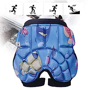 Kids Hip Protection Thickened Sports Shorts Skating Butt Pads Protectors for Children Skating Protective Gear Scooter Ski Butt Pad Adjustable Hip Protection Red