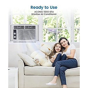 ACONEE 5000 BTU Window Air Conditioner, Window AC Unit with Easy-to-Use Mechanical Controls and Reusable Filter, Efficient Cooling for Smaller Areas, Cools 150 Sq.ft, 110-115V