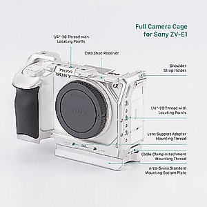 Tilta Camera Cage Compatible with Sony ZV-E1 Pro Kit | Mount Accessories | Horizontal & Vertical | ARCA BASEPLATE | NATO TOP Handle | Cooling System | TA-T35-C (Black)