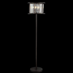 JONATHAN Y JYL9054A Bevin 63" Metal/Crystal LED Floor Lamp, Glam, Contemporary, Modern, Elegant, Office, Living Room, Family Room, Dining Room, Bedroom, Hallway, Foyer, Oil Rubbed Bronze/Crystal