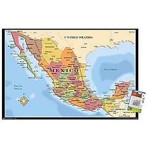 Map - Mexico Wall Poster with Push Pins