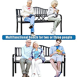 Metal Garden Bench Park Bench Bench Chair Outdoor Benches Clearance Patio Bench Yard Bench Porch Work Entryway Steel Frame Furniture