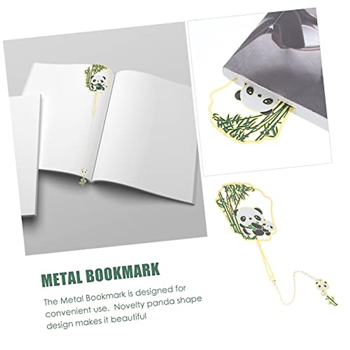 NUOBESTY 3pcs for Mark Bookmark Cartoon Supplies School Chain Office Elegant Marker Panda Delicate Page Lover Hanging Chinese Adorable Exquisite Decorative Read New Tassels Shape Reading