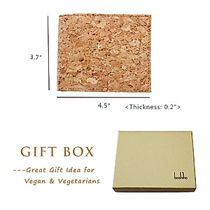 boshiho 2 Pcs Cork Wallet Slim Design Bifold Credit ID Card Holder Purse Unique Vegan Gift Ideas